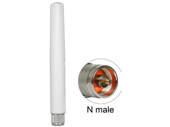 DELOCK 89637 LoRa 868 MHz antenna N-plug 2.09 dBi undirected fixed outside white