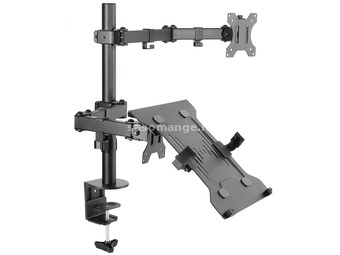 EQUIP 13"-32" Articulating Dual Arm Monitor Laptop Desk Mount Bracket