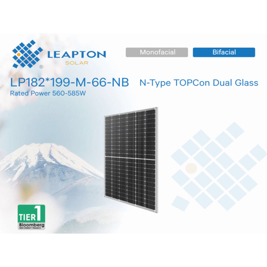 PV modul LEAPTON,580W,BF,N tip,1400mm