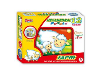 DENIS Puzzle kocke Farma 12 kocki