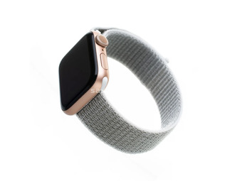 FIXED Elastic Nylon Strap for Apple Watch 42/44/45mm gray-white