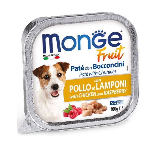 Monge Fruit pašteta piletina/malina 100g