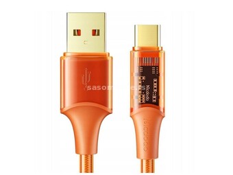 MCDODO CA-2093 KABL 6A, USB-A na TIP-C, DUŽINA 1.8m, ORANŽ, Transparent