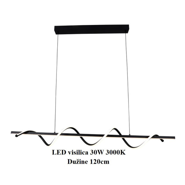 Led visilica 30W 3000K crna
