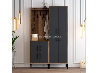 HANAH HOME Cipelarnik sa čivilukom Berlin BA Walnut Anthracite