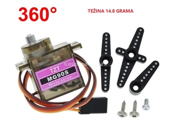 MG90S Servo 360 stepeni sa metalnim zupcanicima Cena Srbija