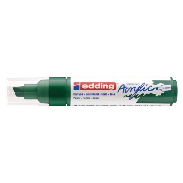 Akrilni marker E-5000 broad 5-10mm kosi vrh zelena Edding