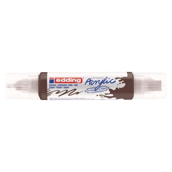 Akrilni marker E-5400 double-liner sa dva vrha tamno braon Edding