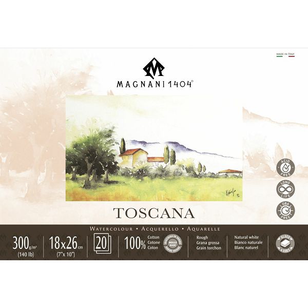 Blok MAGNANI TOSCANA 18x26cm / 300gr / 20L (M4182623) (MAGNANI)