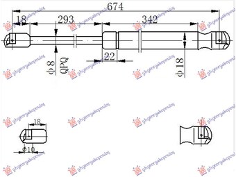 AMORTIZER HAUBE (330N) MERCEDES SLK (R171) 04-10