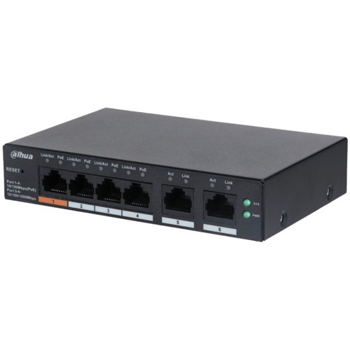 Dahua 6-Port Cloud Managed Desktop Switch with 4-Port PoE | CS4006-4ET-60