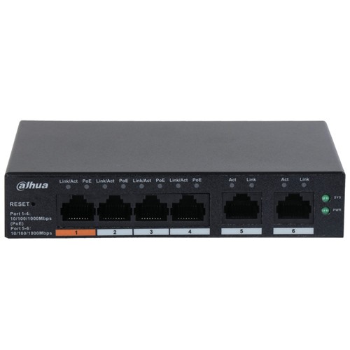 Dahua 6-Port Cloud Managed Desktop Gigabit Switch with 4-Port PoE | CS4006-4GT-60