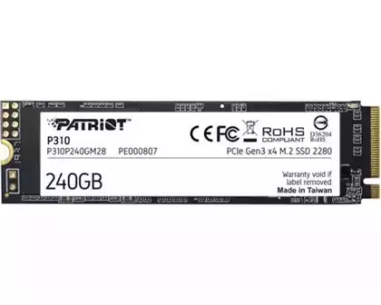 PATRIOT SSD M.2 NVMe 240GB Patriot P310 1700MBs/1000MBs P310P240GM28