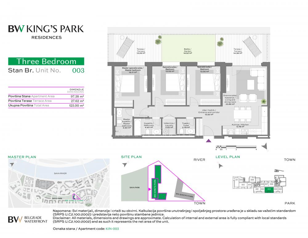 BW King's Park, sa baštom, pogled na Savski park, useljivo do kraja godine ID#3583 518.888 €