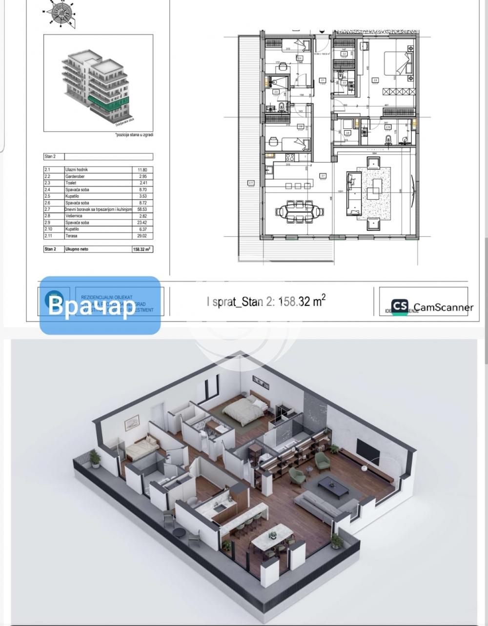 stan 158m2, Vracar, Stojana Protica ID#1040 791.600 €