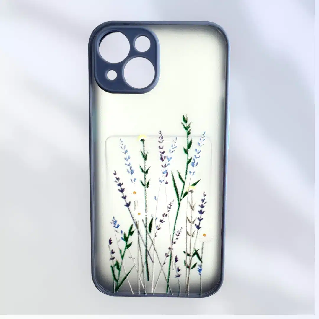 Maska matte print za iPhone 14 lavanda siva