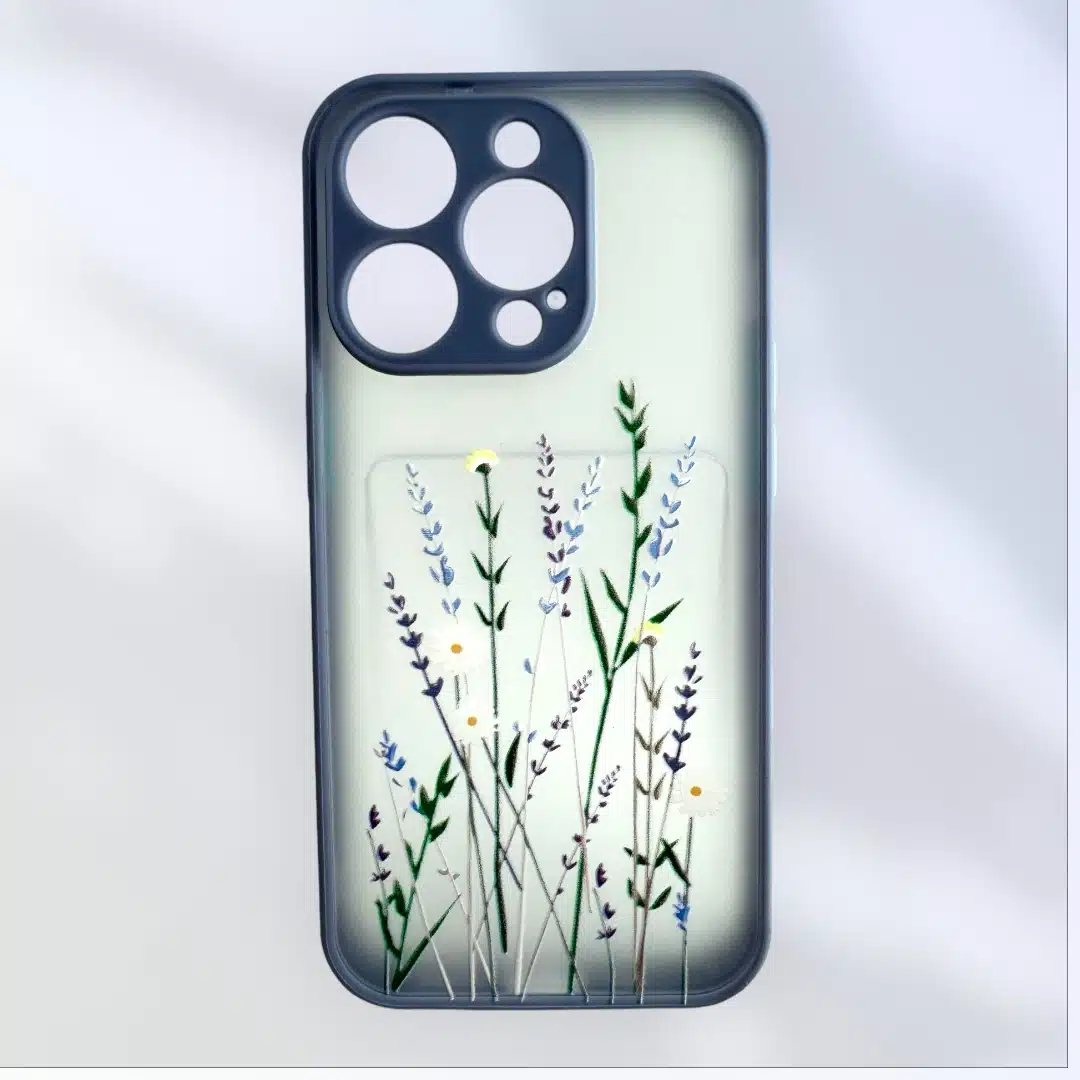 Maska matte print za iPhone 15 pro lavanda siva