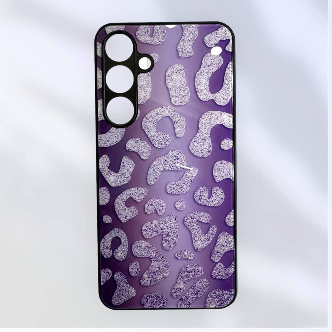 Maska Glass Leopard za Samsung S24 ljubicasta