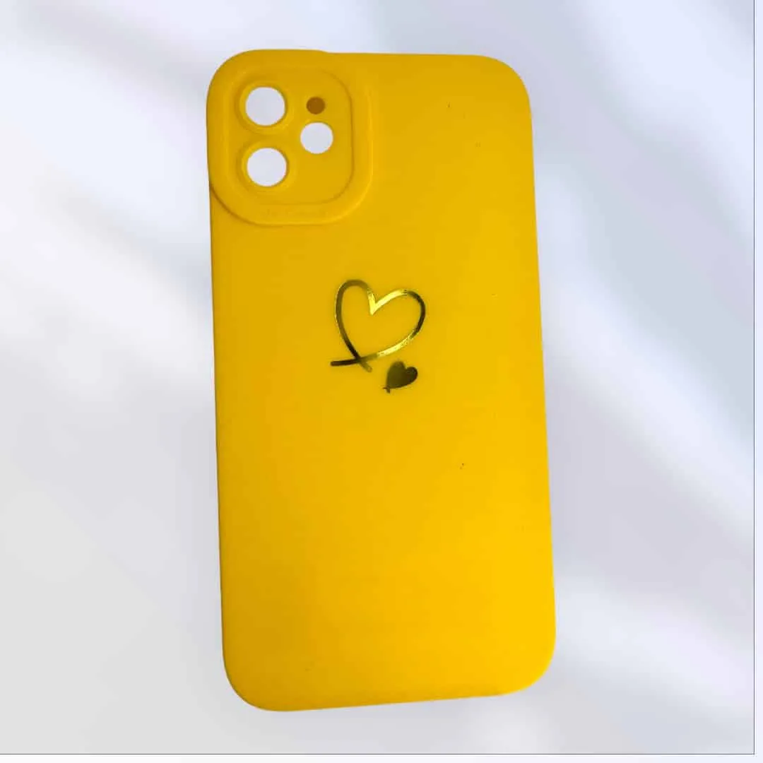 Maska color heart za iPhone 11 zuta