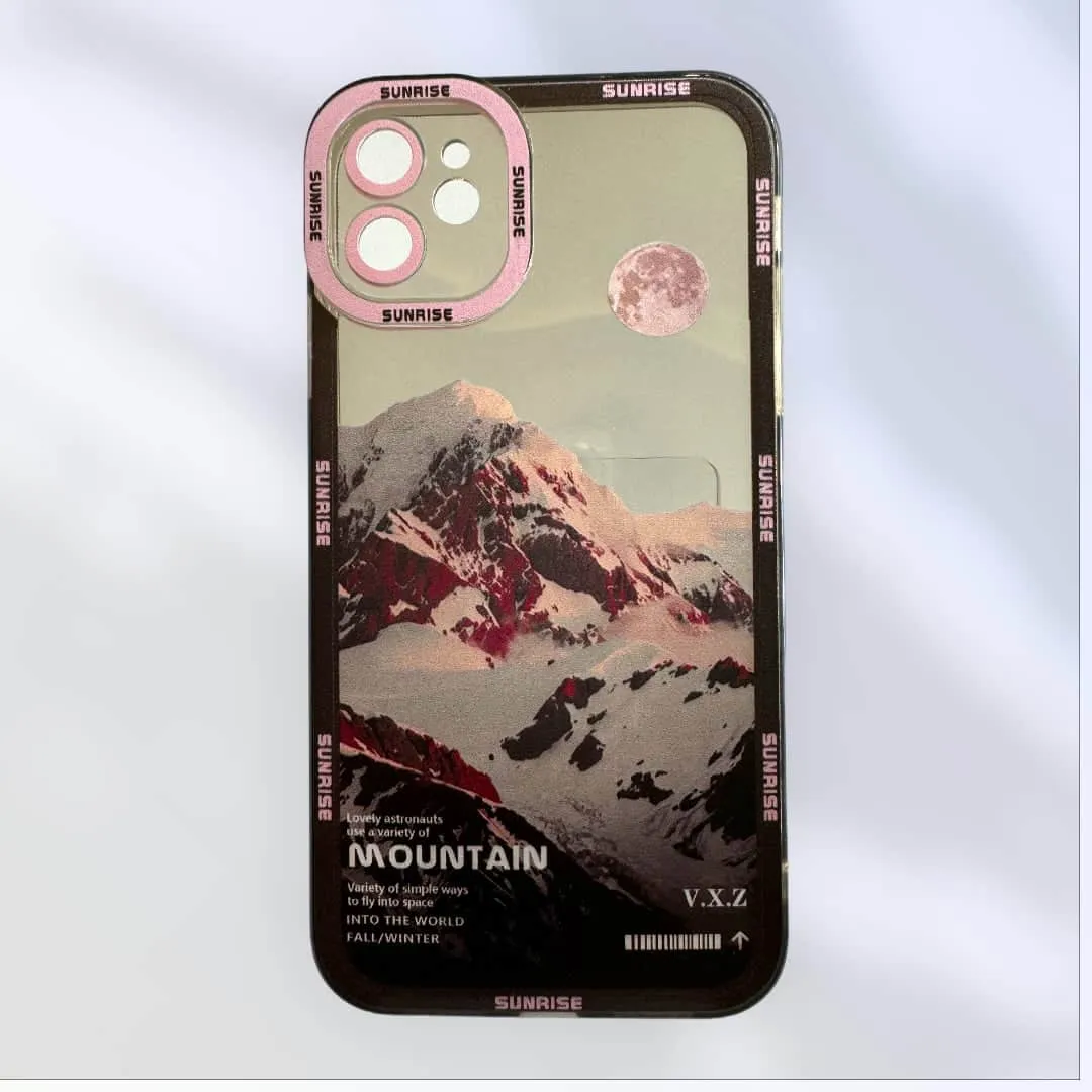 Maska mountain print za iPhone 11 roze