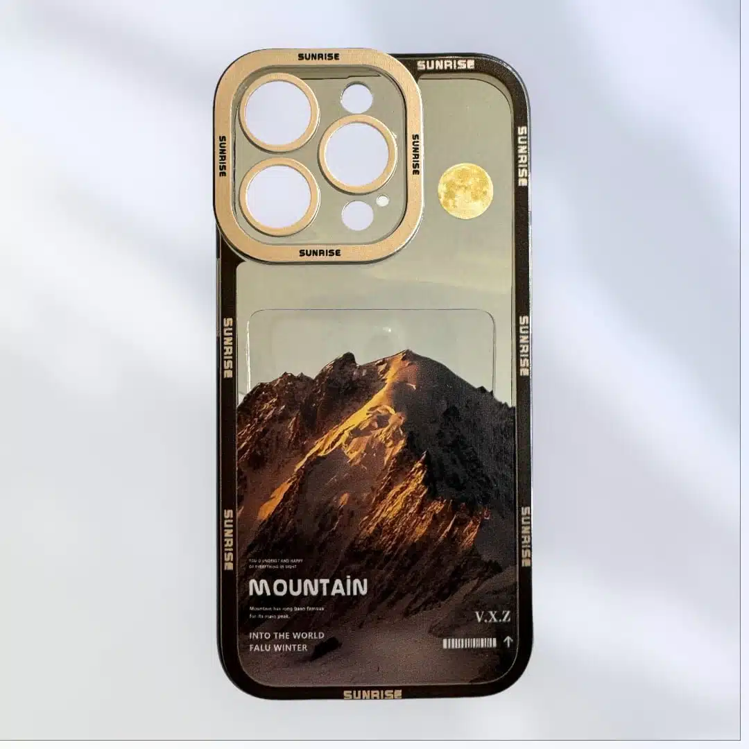 Maska mountain print za iPhone 13 pro narandzasta