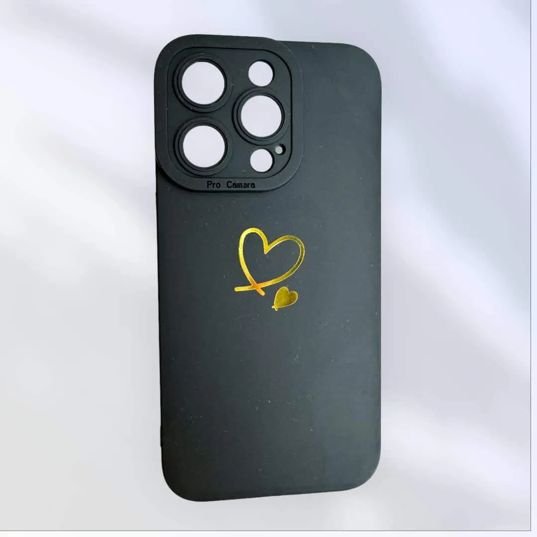 Maska color heart za iPhone 13 pro crna