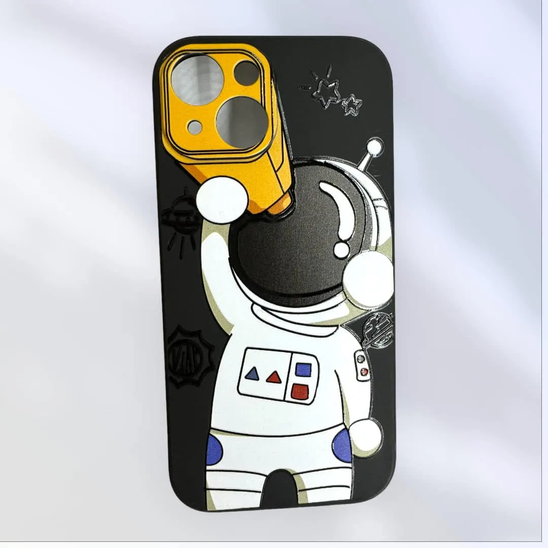 Maska astronaut print za iPhone 14 crna