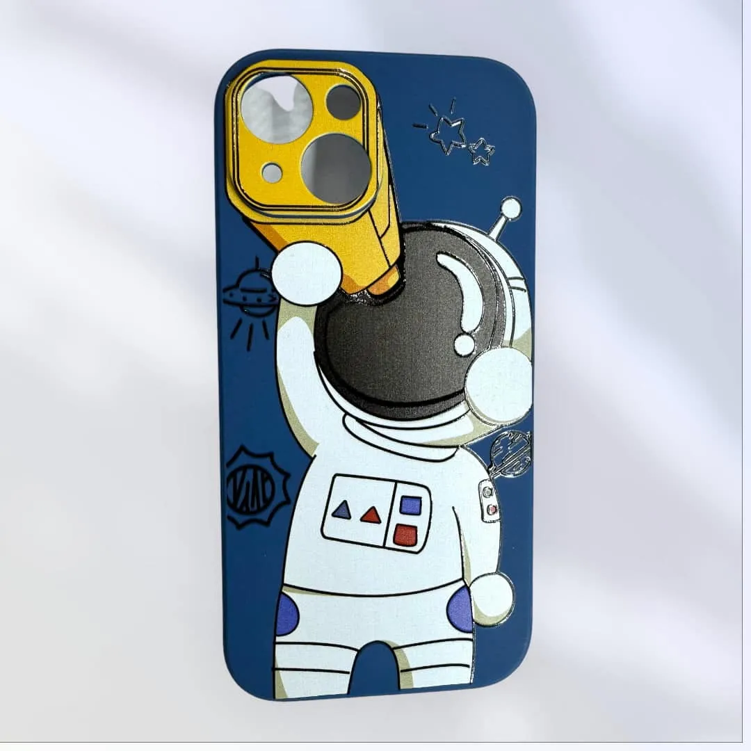 Maska astronaut print za iPhone 14 plava