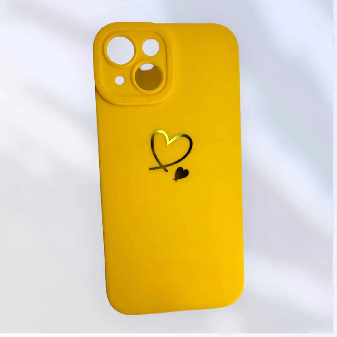 Maska color heart za iPhone 14 zuta