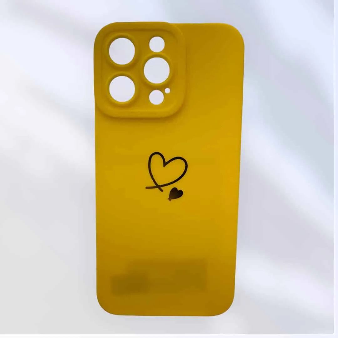 Maska color heart za iPhone 15 pro zuta