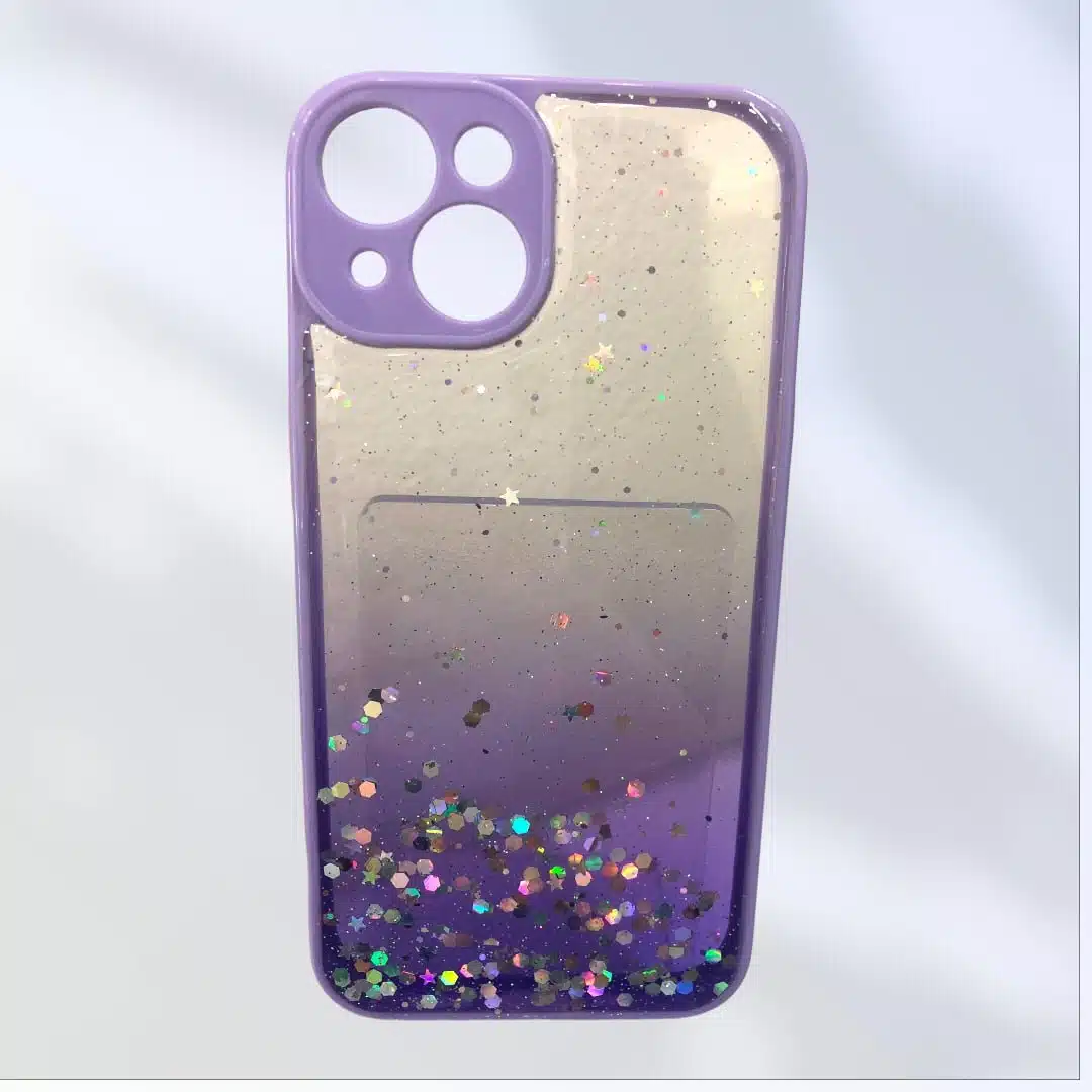 Maska Frame Glitter za iPhone 14 ljubicasta