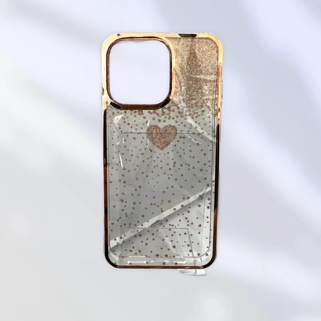 Maska Dusty Gold za iPhone 13 pro heart