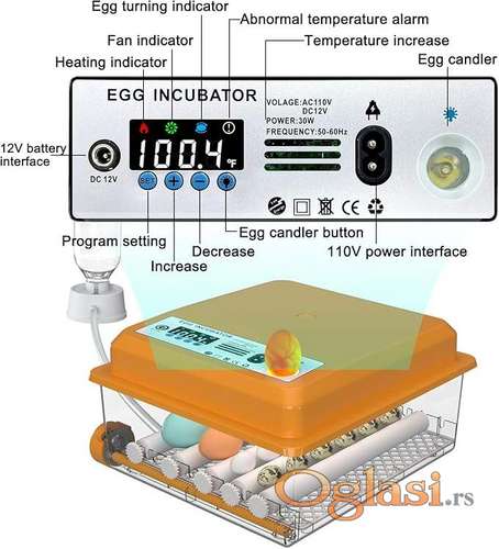 Inkubator mini od 16-36 kokošijih jaja -automacki-novo-dva modela.