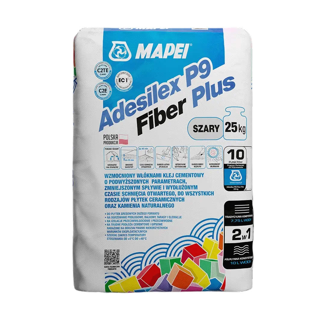 MAPEI Fleksibilni lepak za keramiku ADESILEX P9 FIBER PLUS, Sivi, 25kg