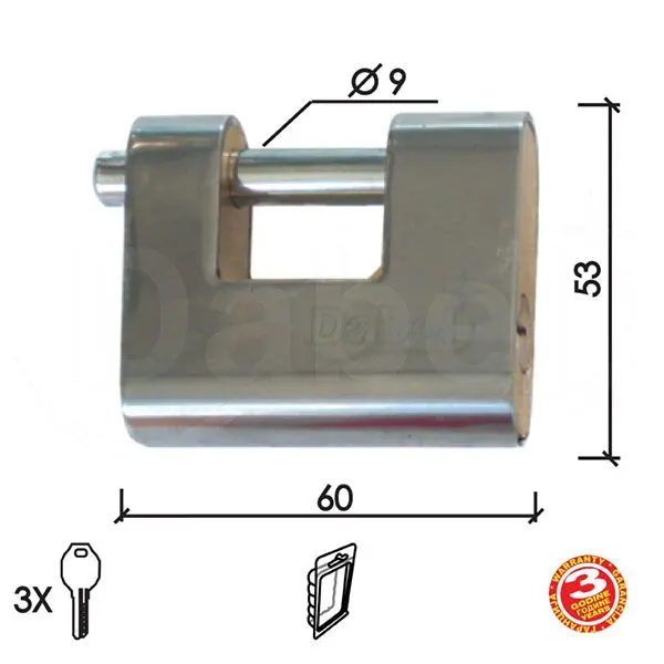 DABEL Katanac KA2037K Hr 60x53/fi9mm 3K DBP1