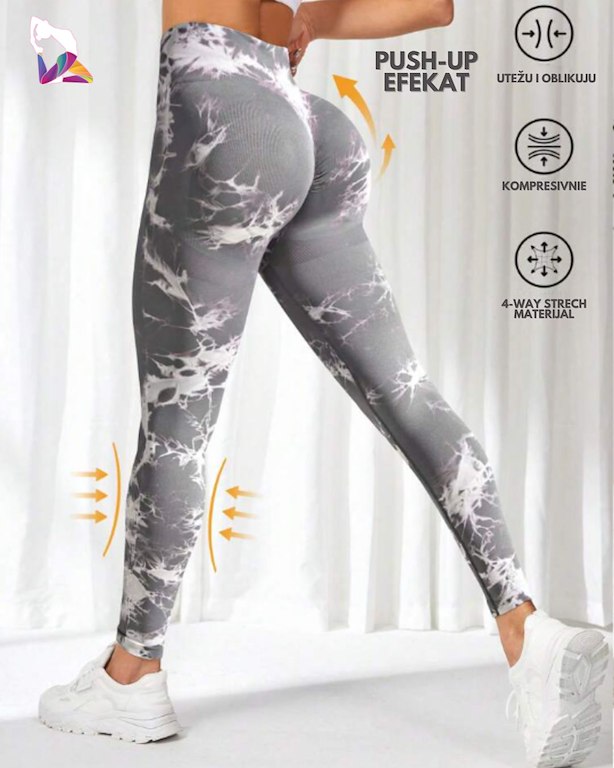 Tie Dye Push Up Hygge Helanke – Grey