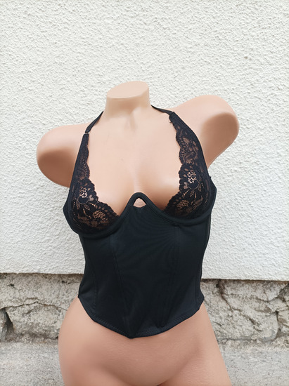 Shein Crni Mini Korset sa Čipkom 75B