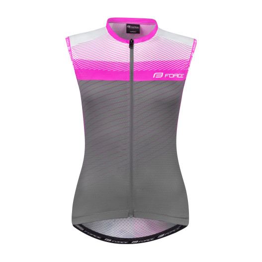 Dres FORCE ACCELER LADY bez rukava, sivo-pink XS