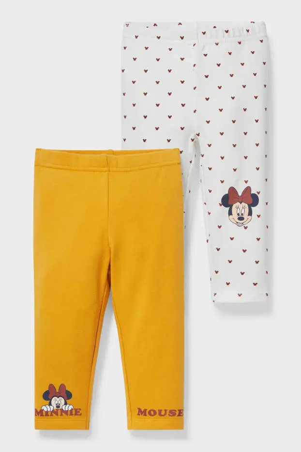 C&A Pantalone za bebe, Set od 2, Minnie Mouse, Žuto-Bela