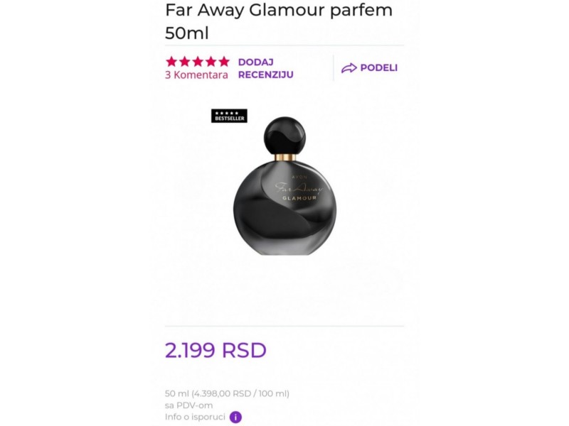 Avon Far Away Glamour parfem ( 50 ml ) -novo