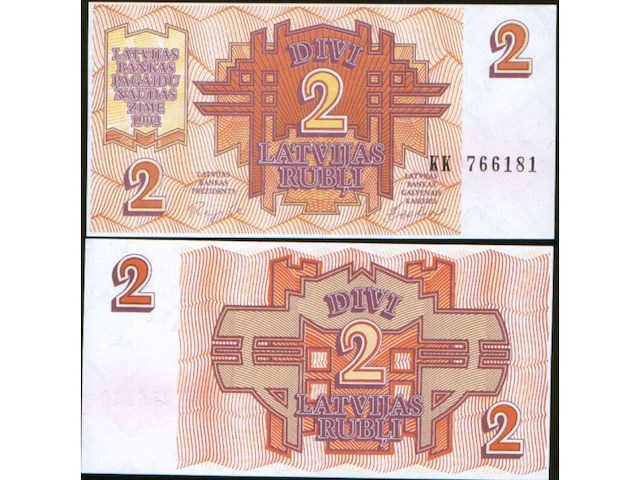 Latvia (Letonia) 2 Rubli 1992. UNC.