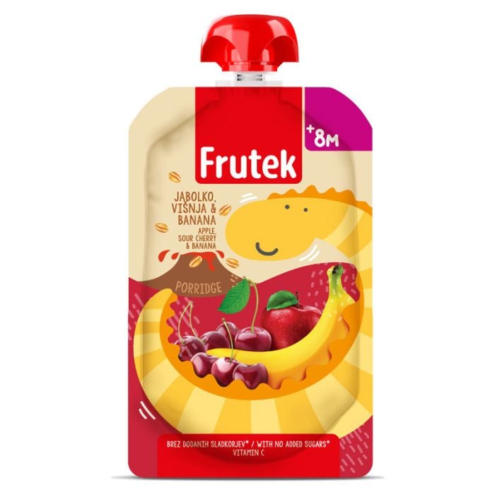 Frutek kaša jabuka višnja ovsena kaša pauch 100g