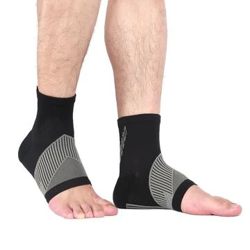 ANKLE SUPPORT STOCKINGS / COMPRESSION STOCKINGS FOR HEEL SPUR RELIEF - S - SIZE 35-38 - BLACK