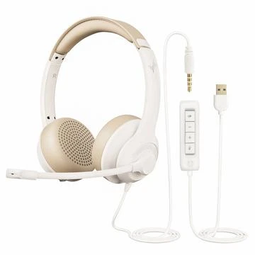 EAGLEND EH01 USB & 3.5MM WIRED COMPUTER HEADSET WITH NOISE-CANCELLING MICROPHONE