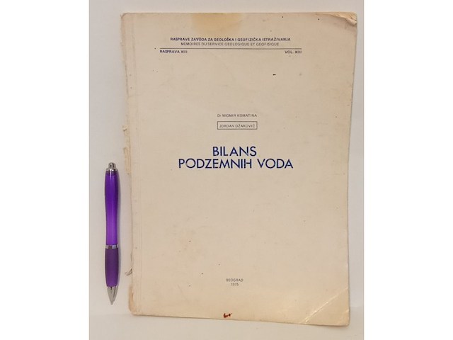 BILANS PODZEMNIH VODA - M. KOMATINA, J. DŽAKOVIĆ