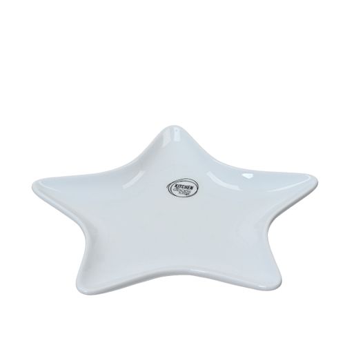 Porcelanski tanjir Plate porcelain star 21cm 608261 - White - KMG