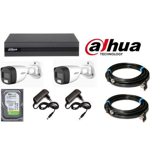 Dahua SET-17 * 2 kamere Full HD +Audio +DUAL LIGHT 2mpix, kab 2x15m,napajanje 2x12V 1Ah, 1TB (12190)