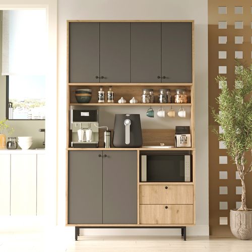 RE7-SA OakAnthracite Multi Purpose Cabinet