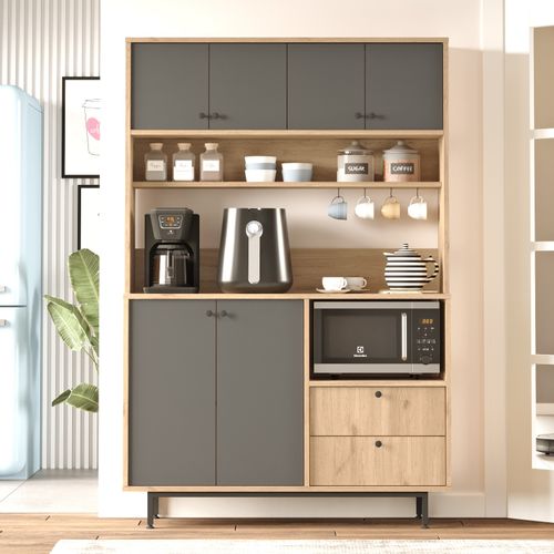 RE5-SA OakAnthracite Multi Purpose Cabinet