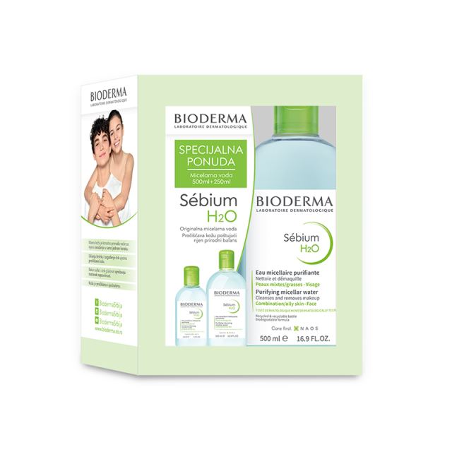 BIODERMA SEBIUM MICELARNA VODA 500ML+250ML PROMO